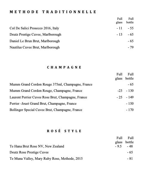 Menu at Pravda Cafe & Grill, Wellington