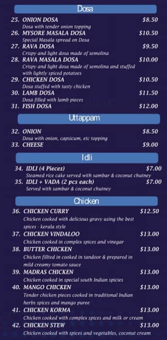 Menu at Blue Moon Wentworthville restaurant, Wentworthville