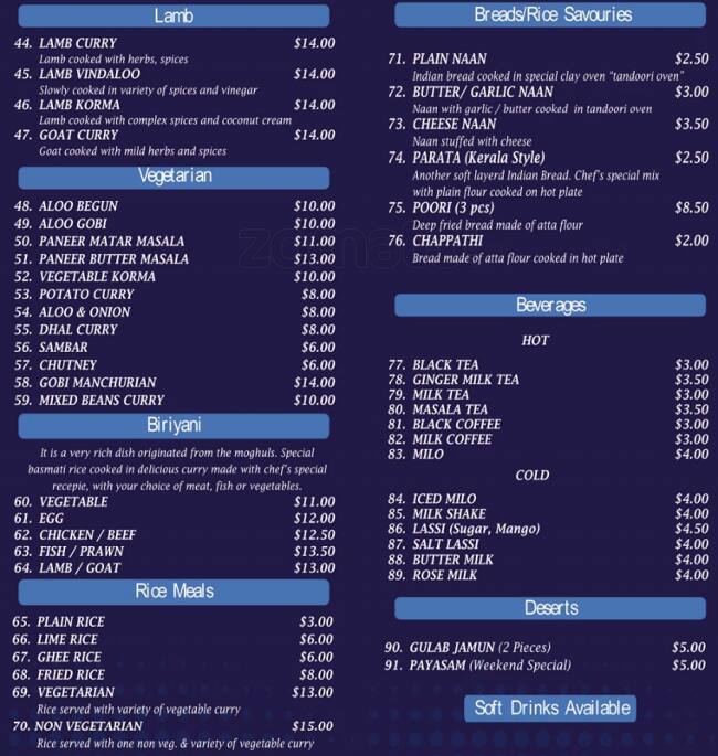 Menu at Blue Moon Wentworthville restaurant, Wentworthville