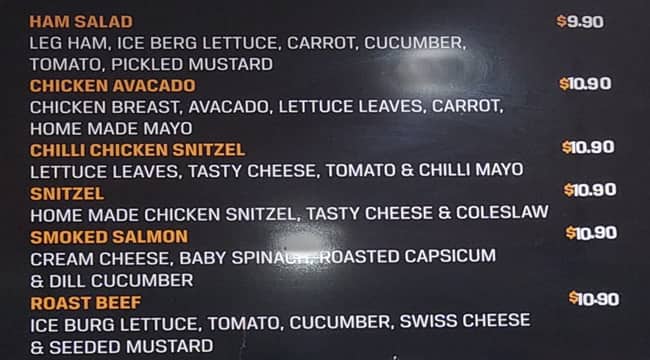 Menu at Zoumi restaurant, South Melbourne