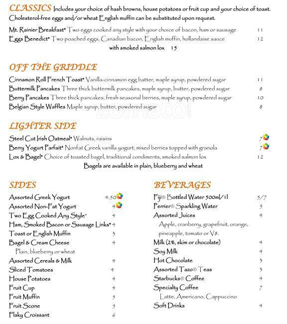Menu at Bellevue Grille pub & bar, Bellevue, 100 112th Ave NE