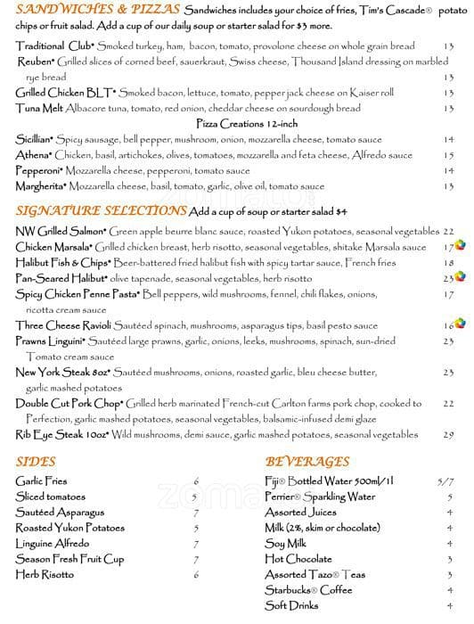 Menu at Bellevue Grille pub & bar, Bellevue, 100 112th Ave NE