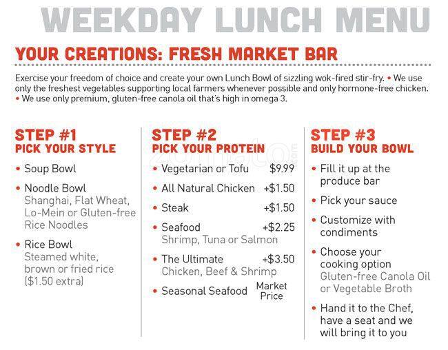 Menu at Stir Crazy Fresh Asian Grill restaurant, Schaumburg, 5 ...