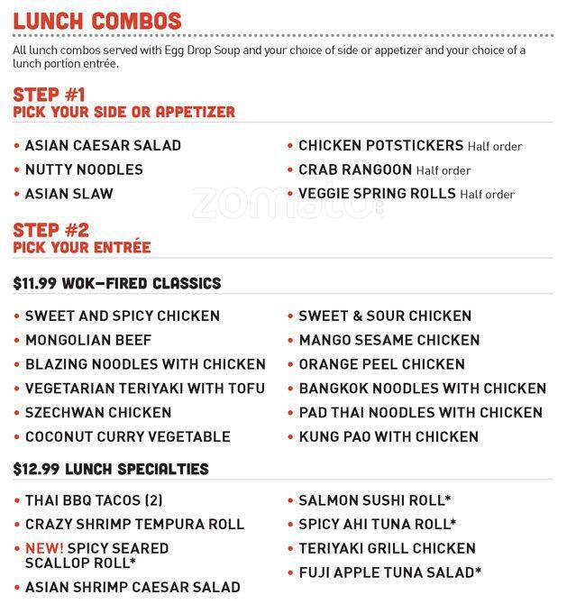 Menu at Stir Crazy Fresh Asian Grill restaurant, Schaumburg, 5 ...