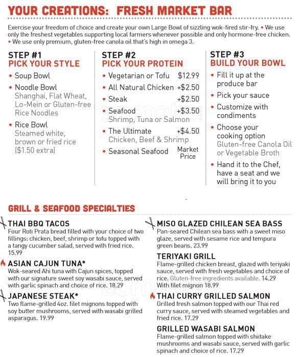Menu at Stir Crazy Fresh Asian Grill restaurant, Schaumburg, 5 ...