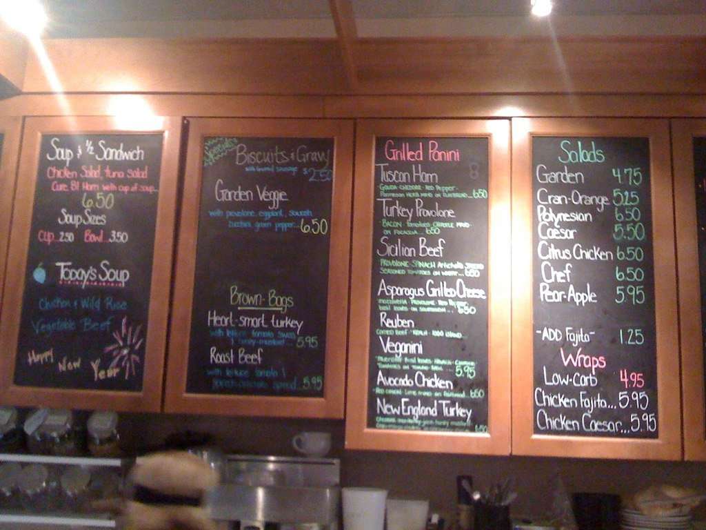 Menu at Blue Strawberry cafe, Cedar Rapids