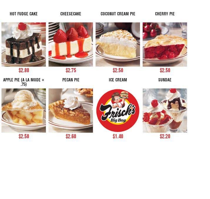Menu at Frisch's Big Boy restaurant, Moraine, S Dixie Dr