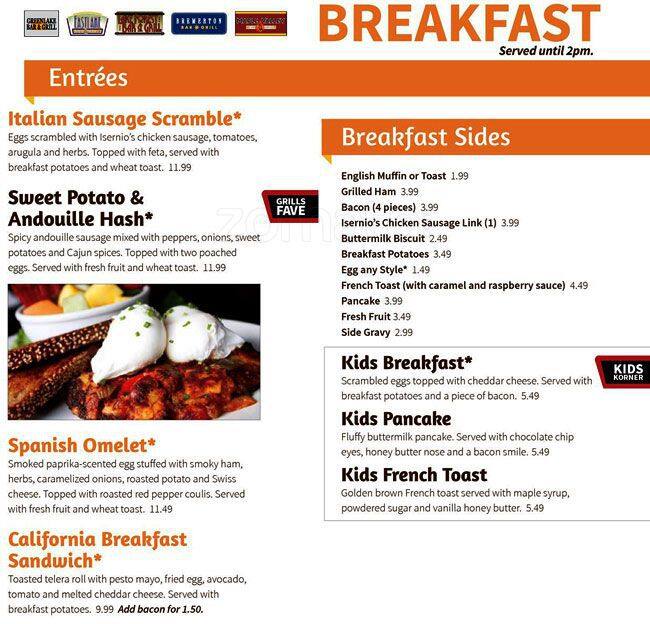 Menu at Maple Valley Bar & Grill, Maple Valley