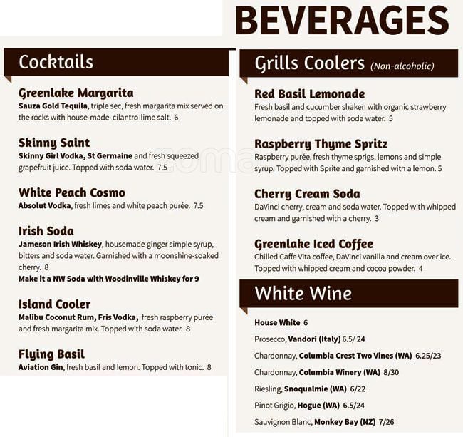 Menu at Maple Valley Bar & Grill, Maple Valley