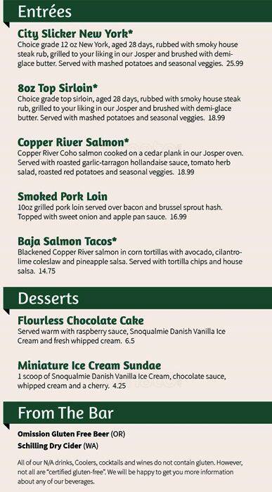 Menu at Maple Valley Bar & Grill, Maple Valley