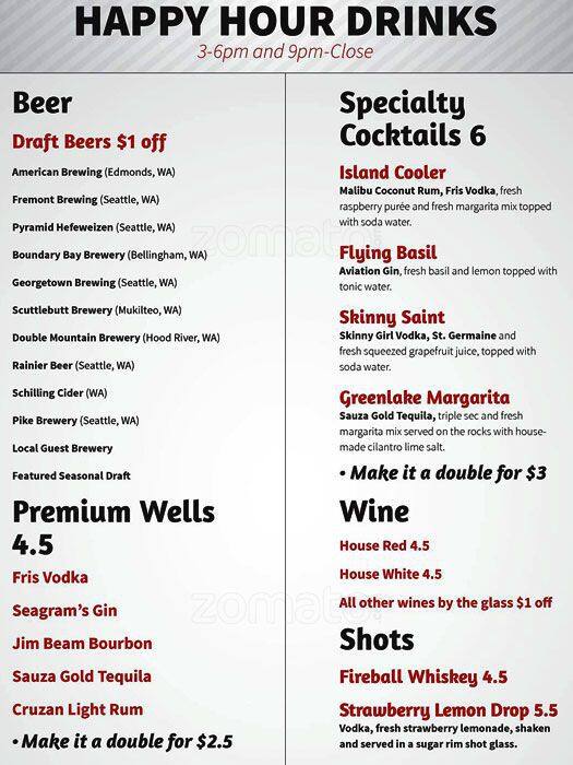 Menu at Maple Valley Bar & Grill, Maple Valley