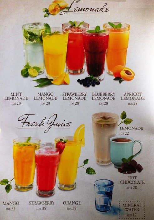 Menu at Nanny's Pavillon, Playroom restaurant, Bandung, inside Nara ...