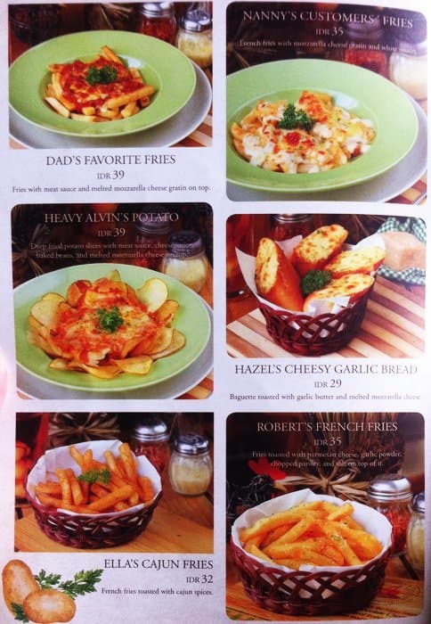 Menu at Nanny's Pavillon, Playroom restaurant, Bandung, inside Nara ...