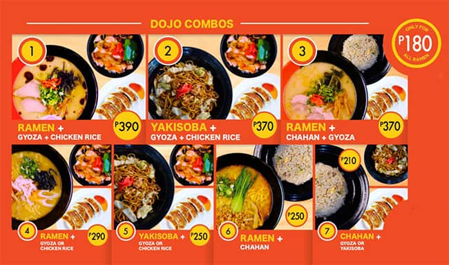 Menu at Ramen Dojo restaurant, Antipolo