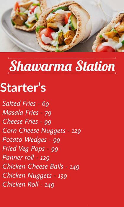 Menu of Shawarma Station, GST Road, Chennai