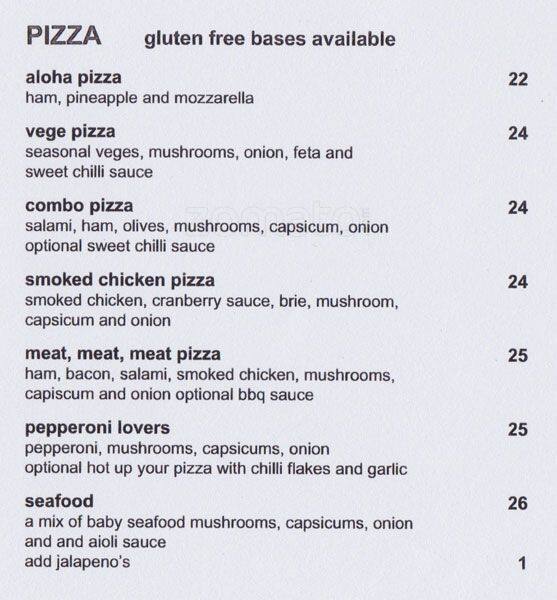 Menu at Salt Bar & Cafe, Christchurch