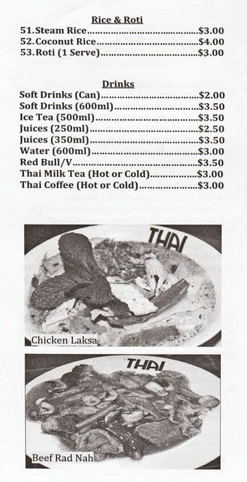 Menu at Nine Thai Takeaway Food restaurant, Thomastown