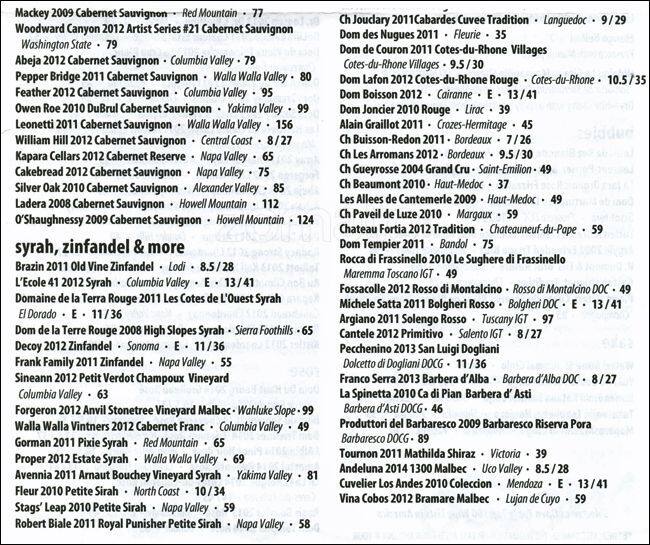 Menu at Morso pub & bar, Gig Harbor