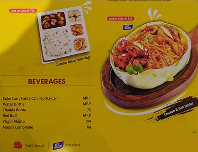 Menu at Asia Seven – Sizzling Chinese, Bengaluru