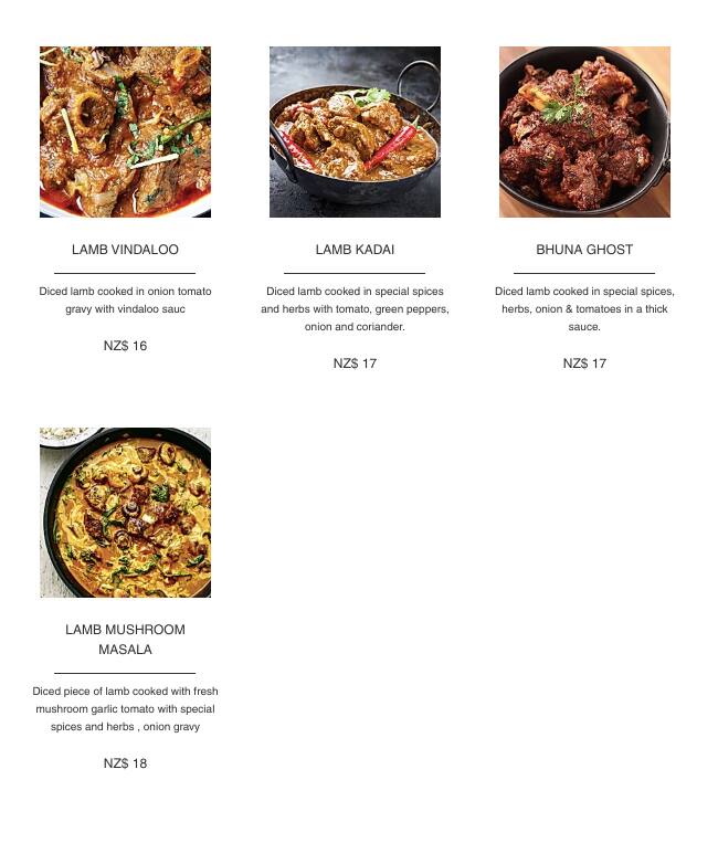 Menu at Star of India Hamilton restaurant, Hamilton