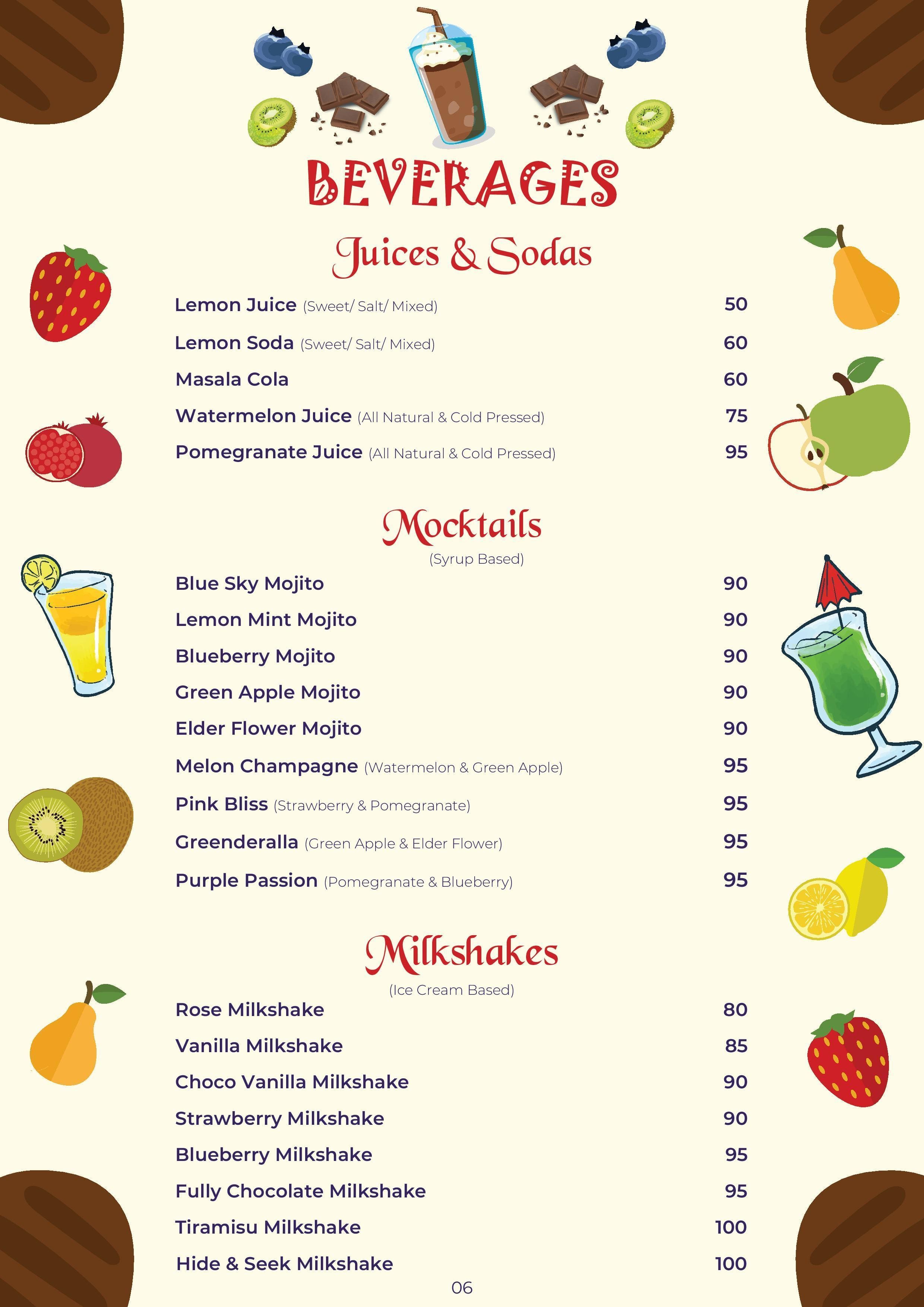 Menu at Gameistry Entertainment (Board Game Cafe), Chennai