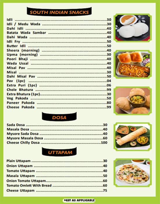 Menu of Veg Spicy, Bhiwandi, Thane