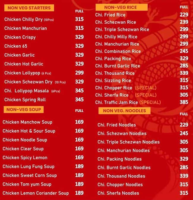 Menu of The Flame Of China Chinese Corner, Hiranandani Estate, Thane ...