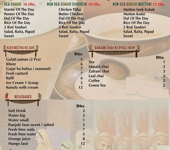 Menu at Kake Da Dhaba, Dubai