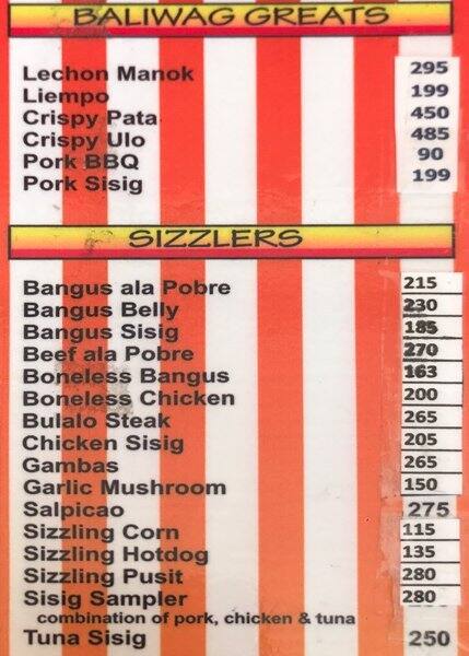 Menu at Havana KTV Bar & Restaurant, Quezon City