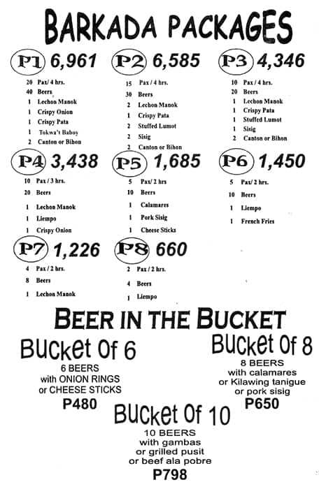 Menu at Havana KTV Bar & Restaurant, Quezon City