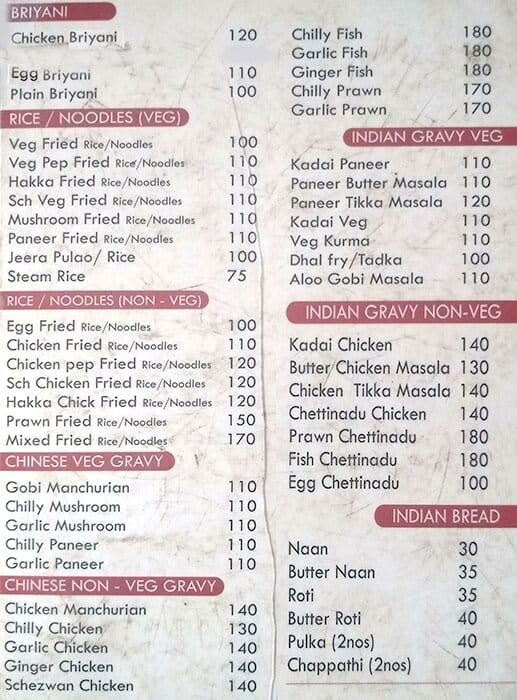 Menu at King's Kitchen, Chennai, 5