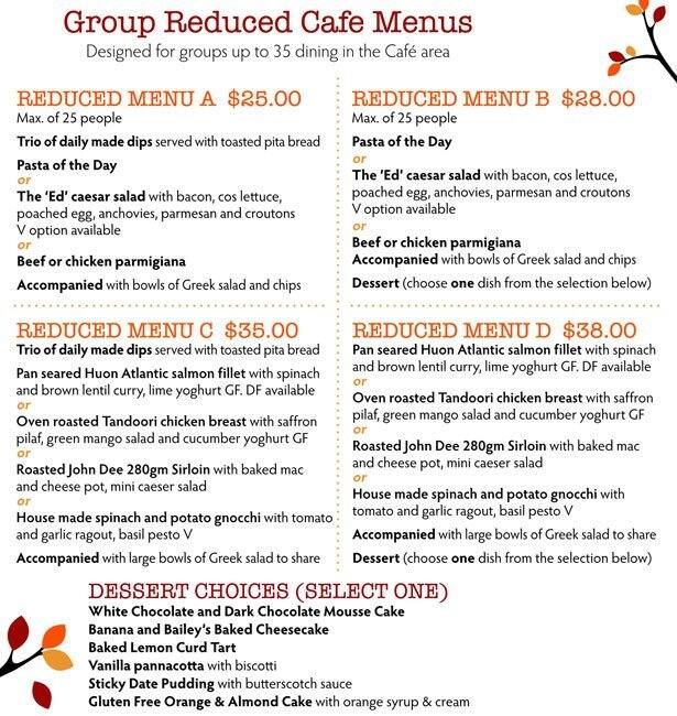 Menu at The Edinburgh Hotel restaurant, Mitcham