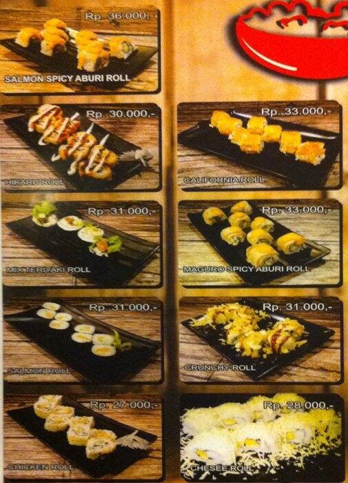 Menu at HIKARU cafeteria, Bandung