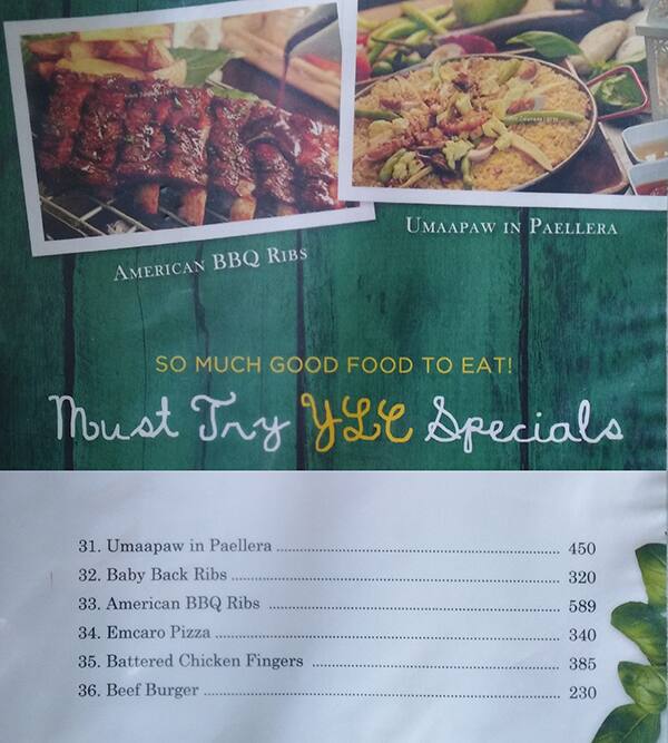 Menu at Yellow Lantern Cafe, Antipolo, 267 Sumulong Hwy