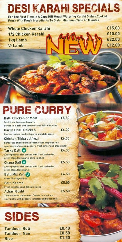 Menu at Pure Peri Peri restaurant, Birmingham