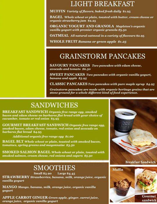 Menu at Hawthorne Cafe, Milton