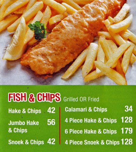 Speisekarte von Captain DoRegos Brandwag restaurant, Bloemfontein ...