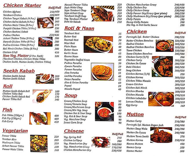 Ferringhi Garden Cafe Menu | Fasci Garden