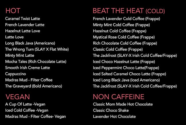 Menu of Slay Coffee, Hansol, Ahmedabad