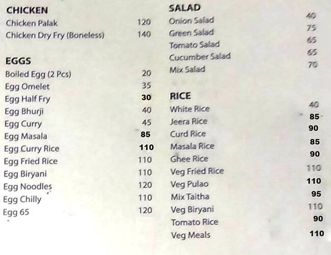 Menu of Ashirwad Family Restaurant, Palolem, Goa