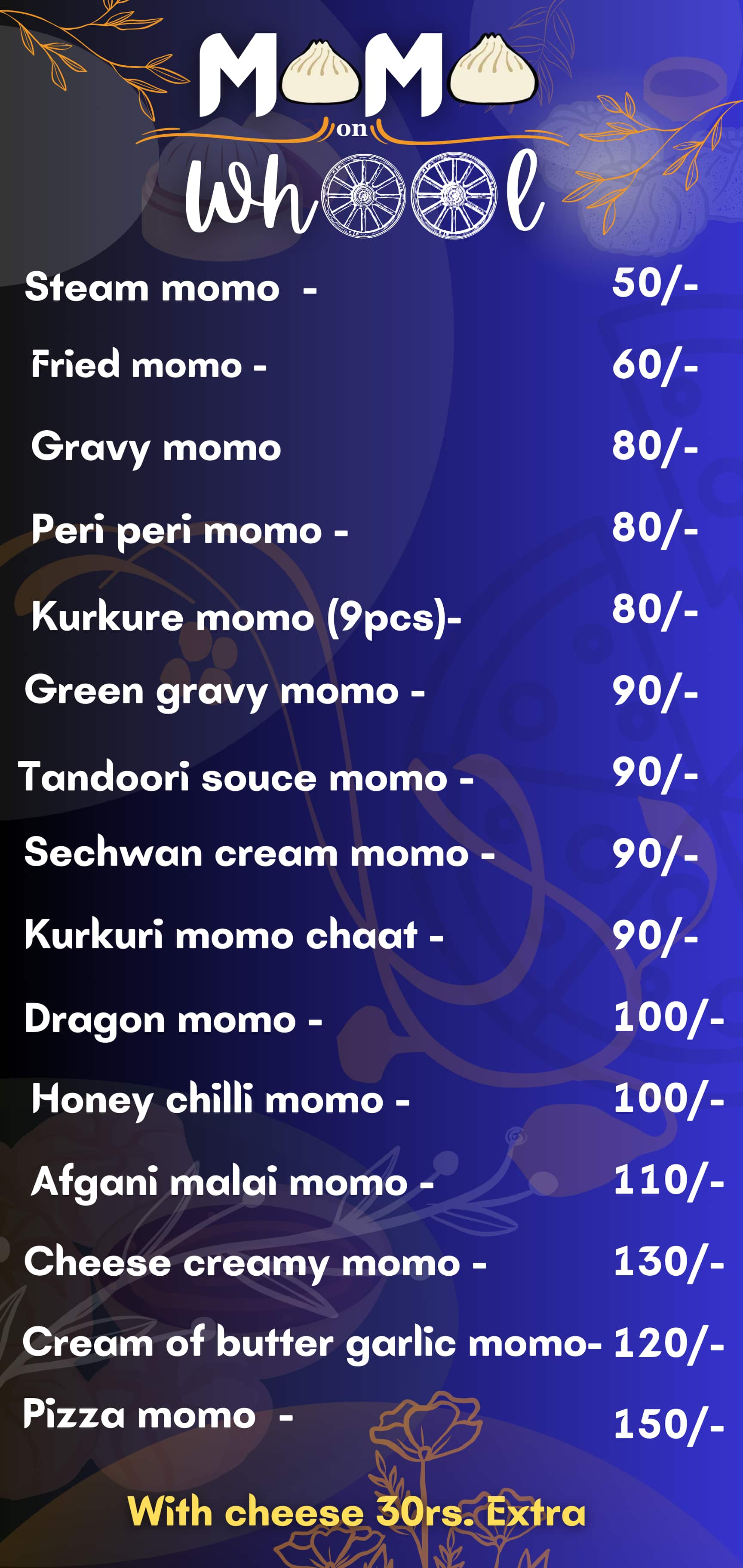 Menu of Momo On Wheel, Shastri Nagar, Jodhpur
