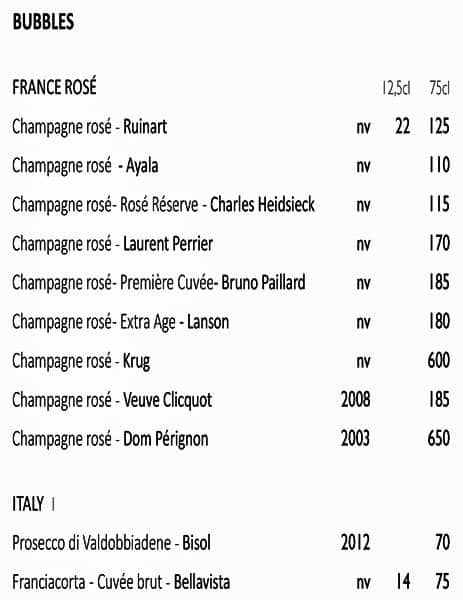 Menu at Il Ristorante at the Bulgari Hotel restaurant, London, 171 ...