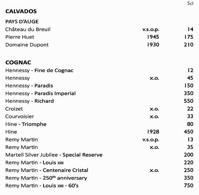 Menu at Il Ristorante at the Bulgari Hotel restaurant, London, 171 ...