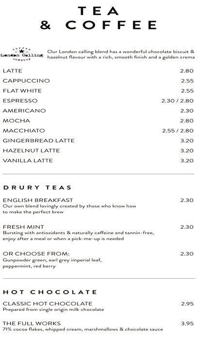 Menu at The Fable pub & bar, London