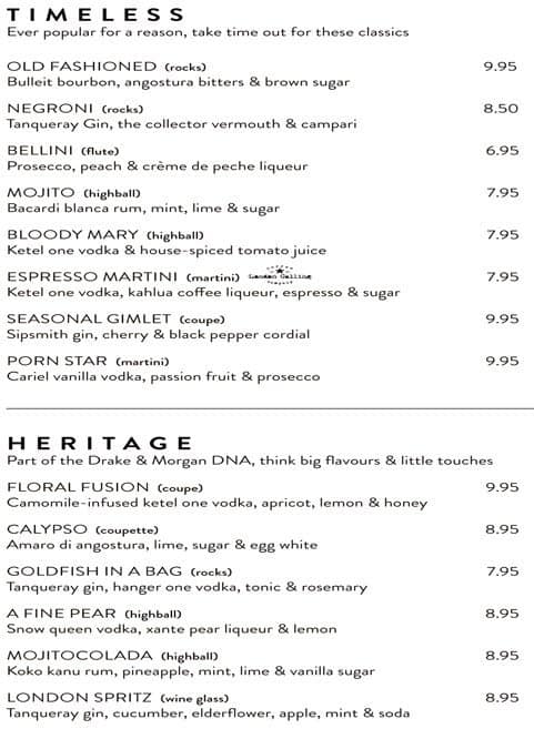 Menu at The Fable pub & bar, London