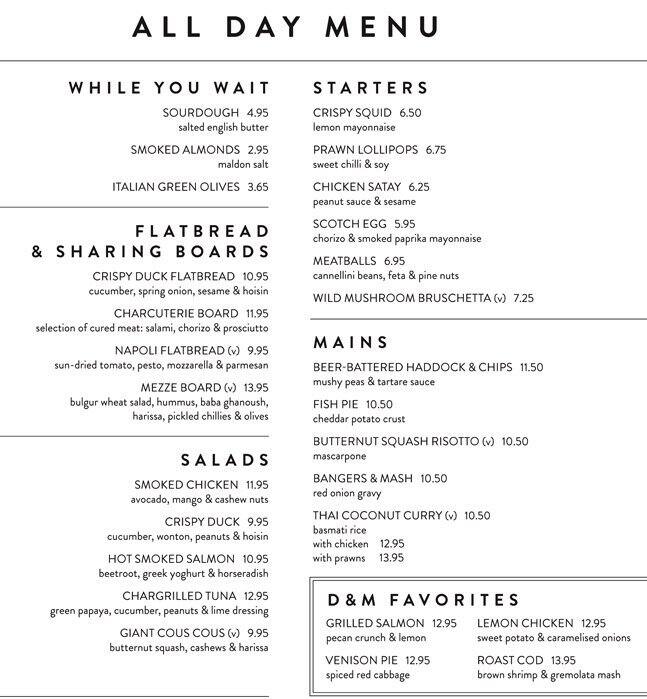 Menu at The Fable pub & bar, London