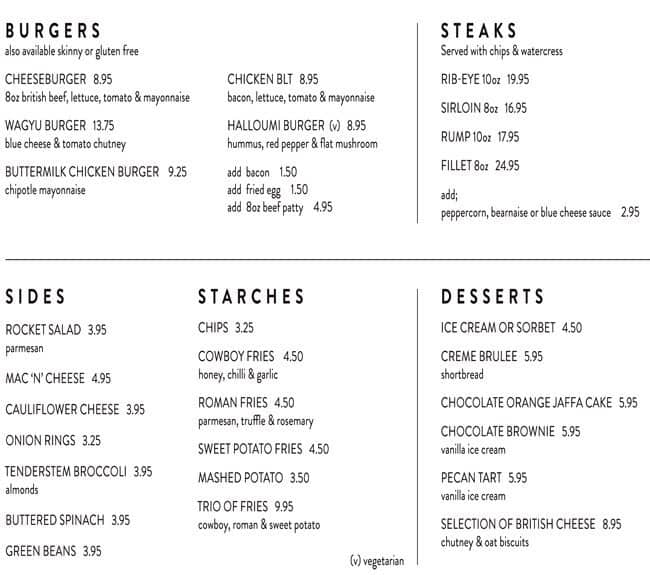 Menu at The Fable pub & bar, London