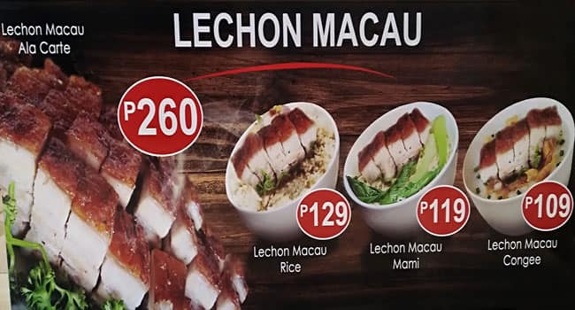 Menu at El Presidente of Binondo restaurant, Muntinlupa