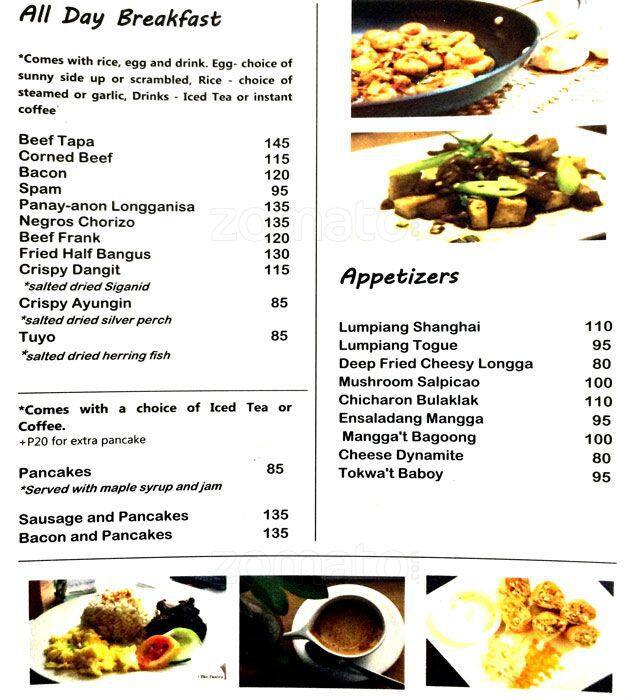 Menu at The Pantry cafe, Makati, Chino Roces Ave