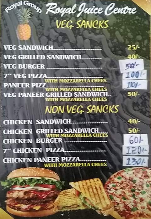 Menu at Royal Juice Centre, Hyderabad, Opposite Pillar 290